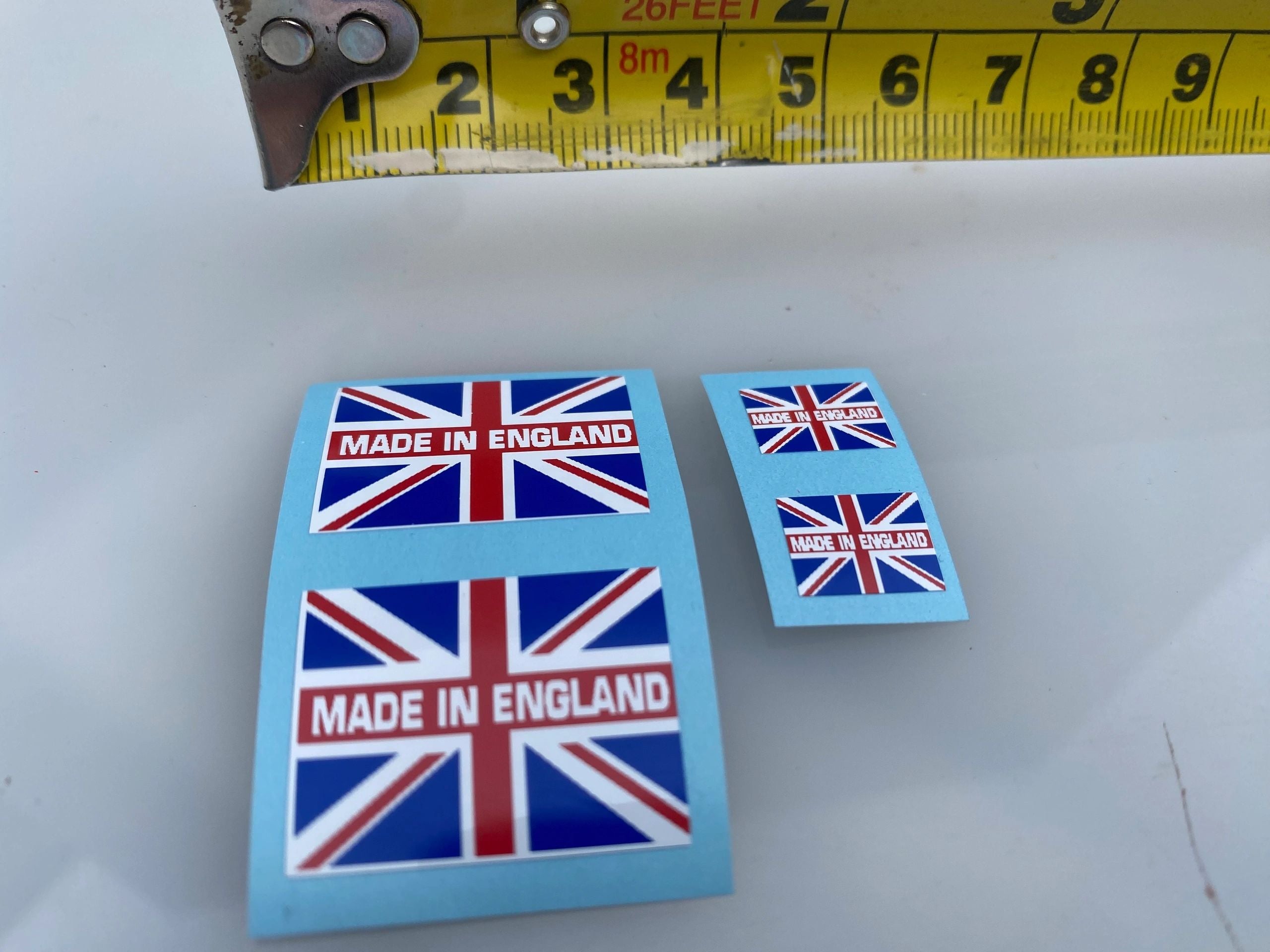 High quality vinyl set of 4 decals Made in England Union Jack flags 1 ...