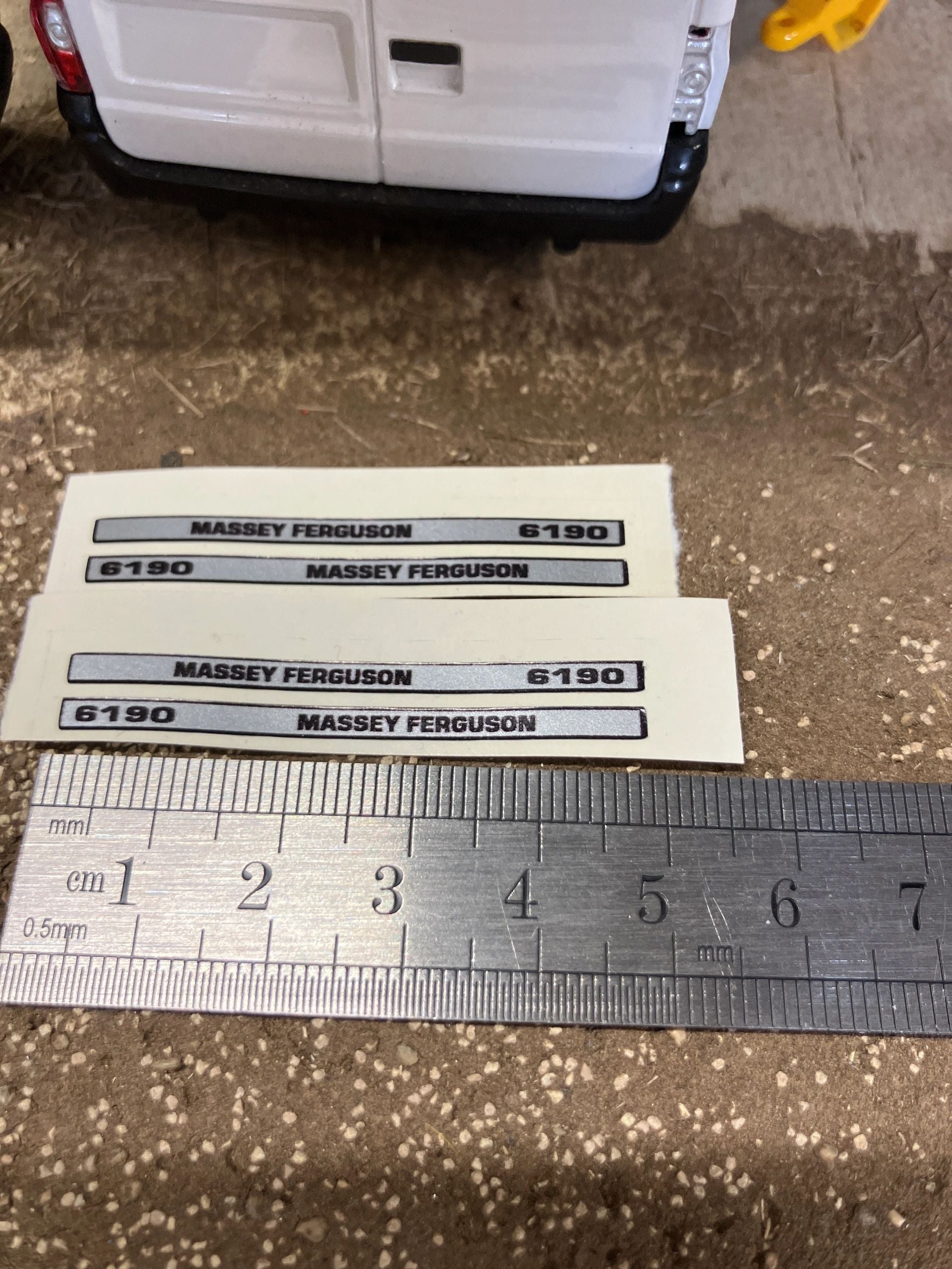 Massey Ferguson 6190 Tractor x 4 Pre cut Professional Silver High qual ...